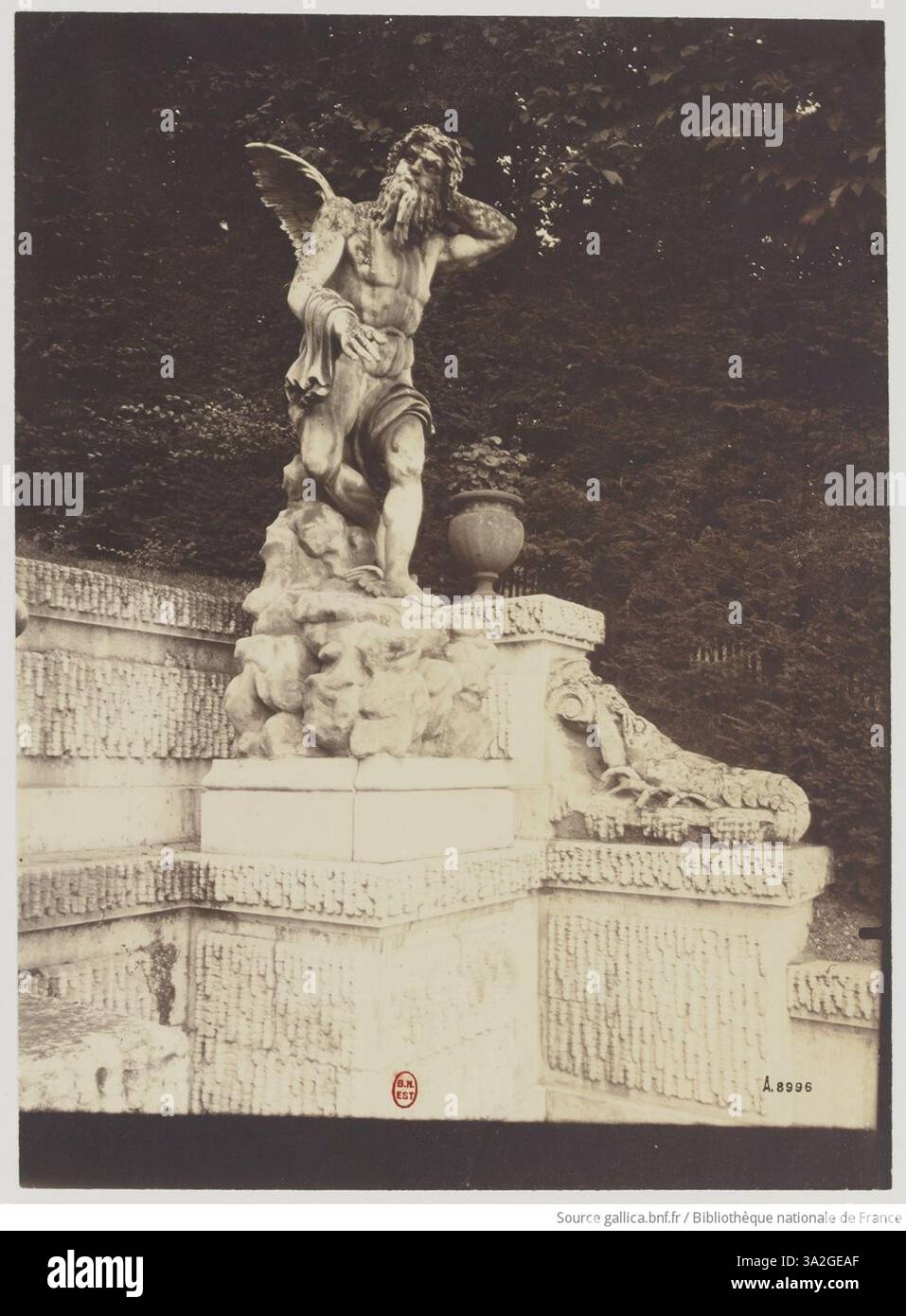 In this image, Eugène Atget documents the formal design of St. Cloud ...