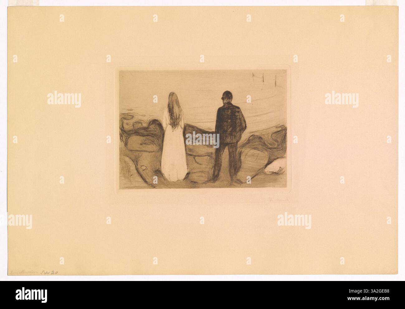 'The Lonely Ones' depicts two figures immersed in emotional solitude ...