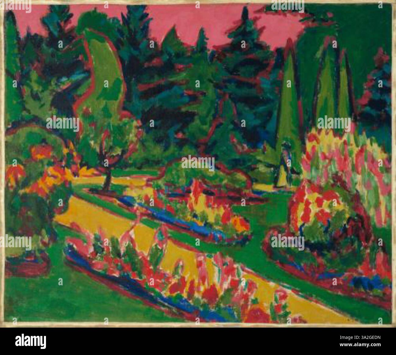 Flower Beds in the Dresden Gardens by Ernst Ludwig Kirchner, painted ...