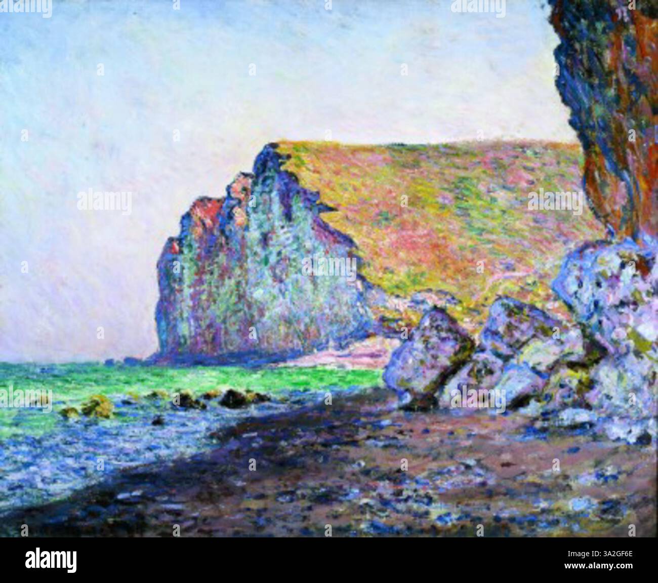 'Cliffs at Les Petites-Dalles' (1884) by Claude Monet captures the ...
