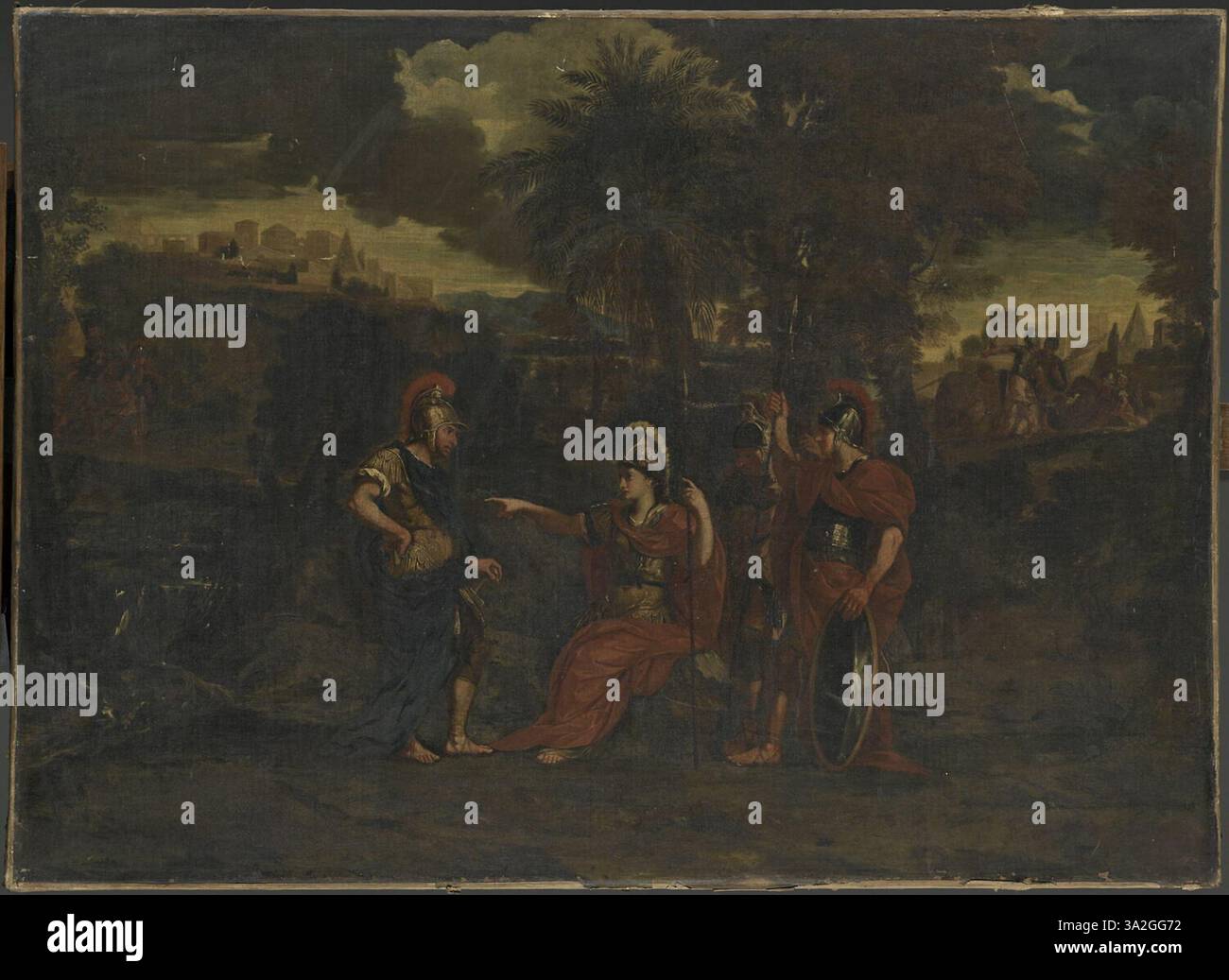 This painting depicts Minerva, the Roman goddess of wisdom, surrounded ...