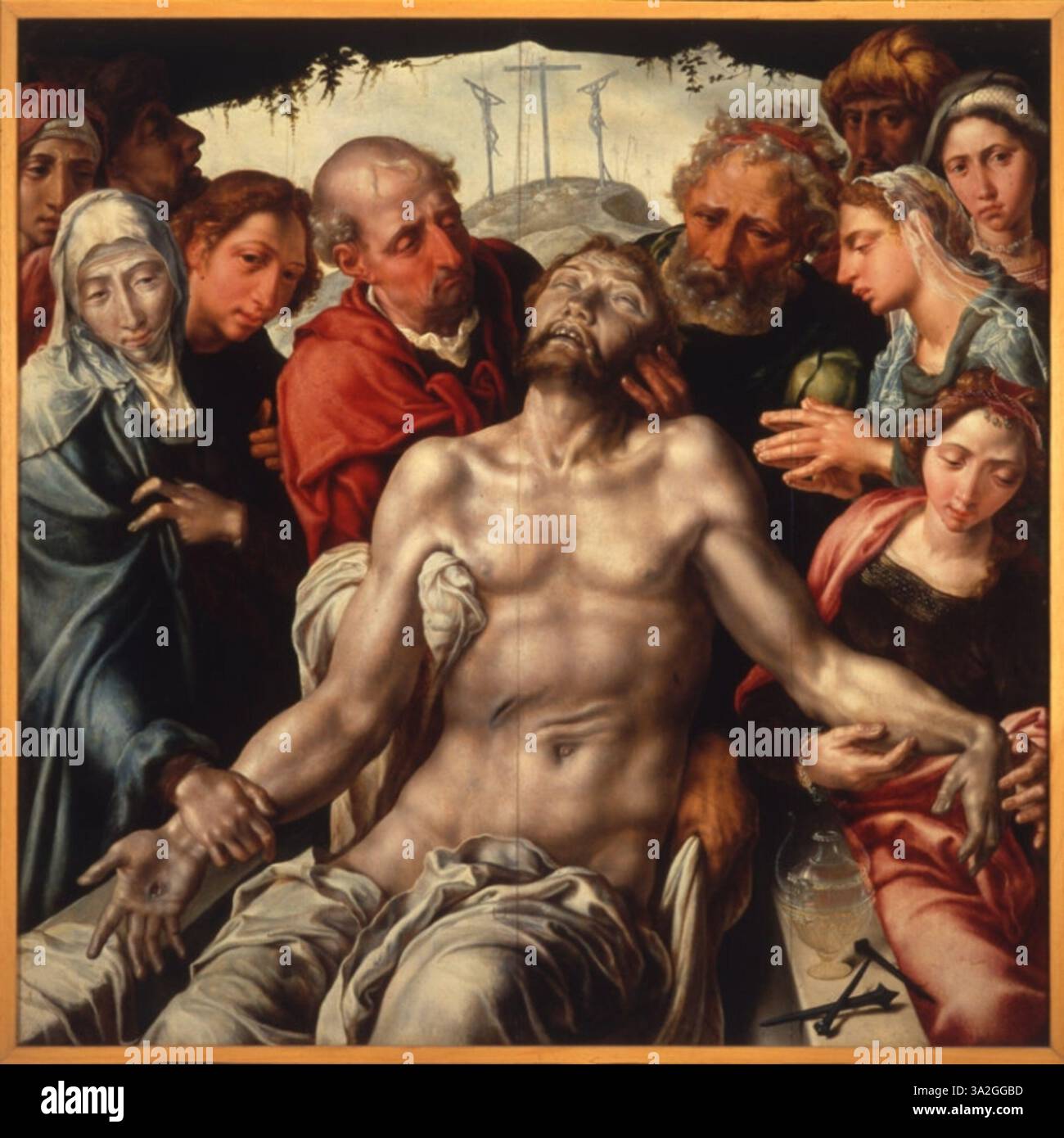 Maarten van Heemskerck’s 'Christ’s Entombment' shows the sorrowful moment of Christ being laid ...