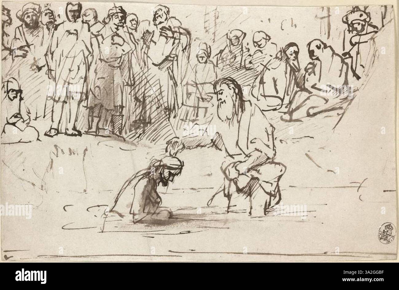 Rembrandt’s depiction of the baptism of Christ in the Jordan River ...
