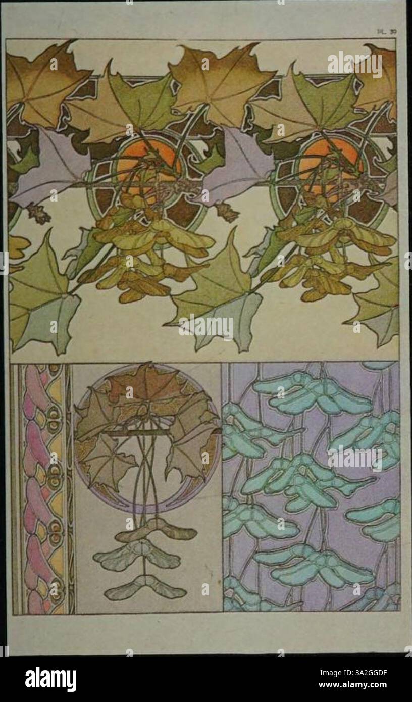 'Bridges, L31-8' by Alphonse Mucha features stylized human figures ...