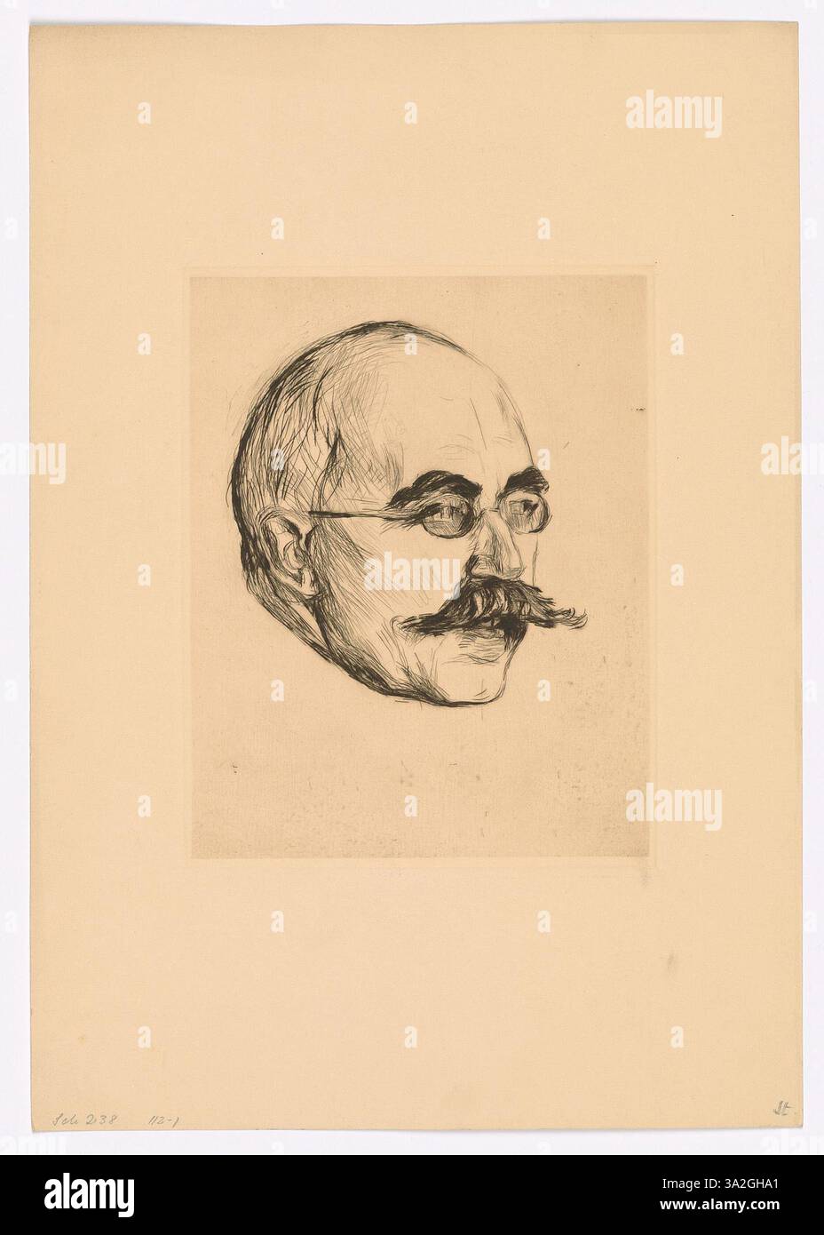 Munch's portrait of Gustav Schiefler presents the subject with a ...