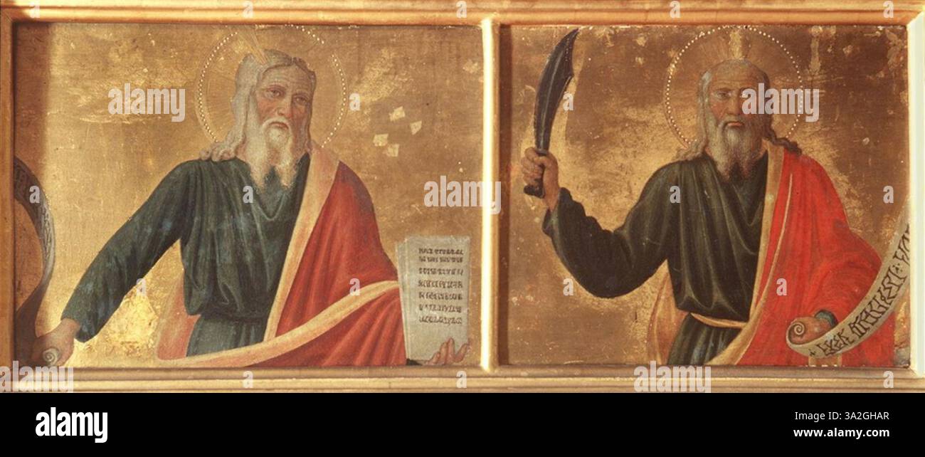 This painting depicts Moses and Abraham, two pivotal figures in the Old ...