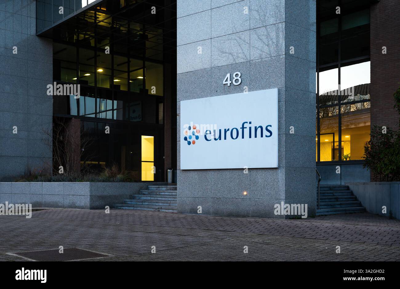 The Eurofins laboratorium headquarters in Auderghem, Brussels Capital ...