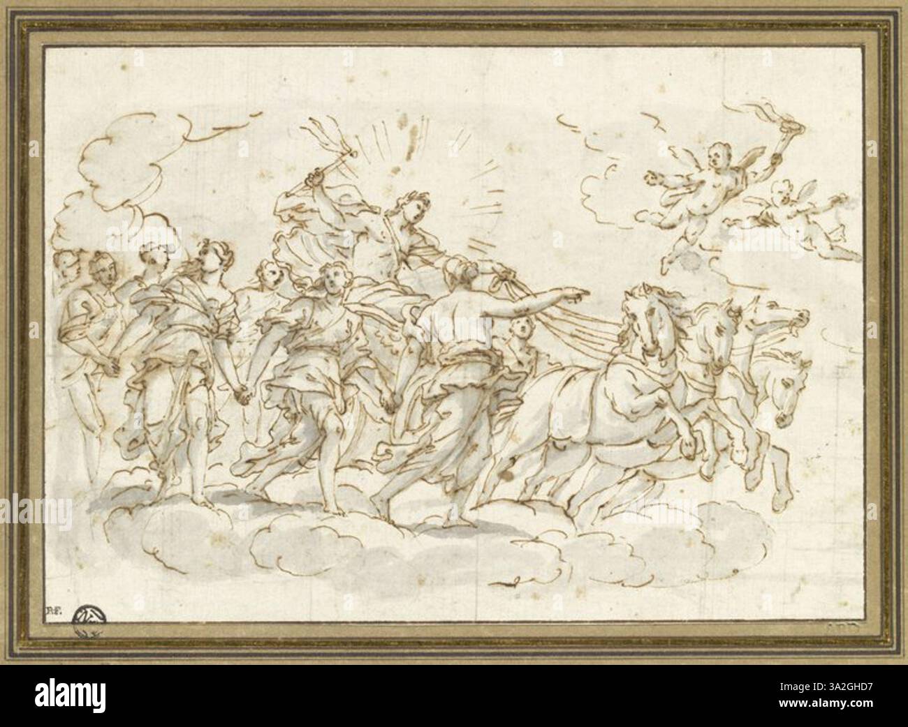 This copy of Guido Reni's 'Allegory of Dawn' portrays the ...