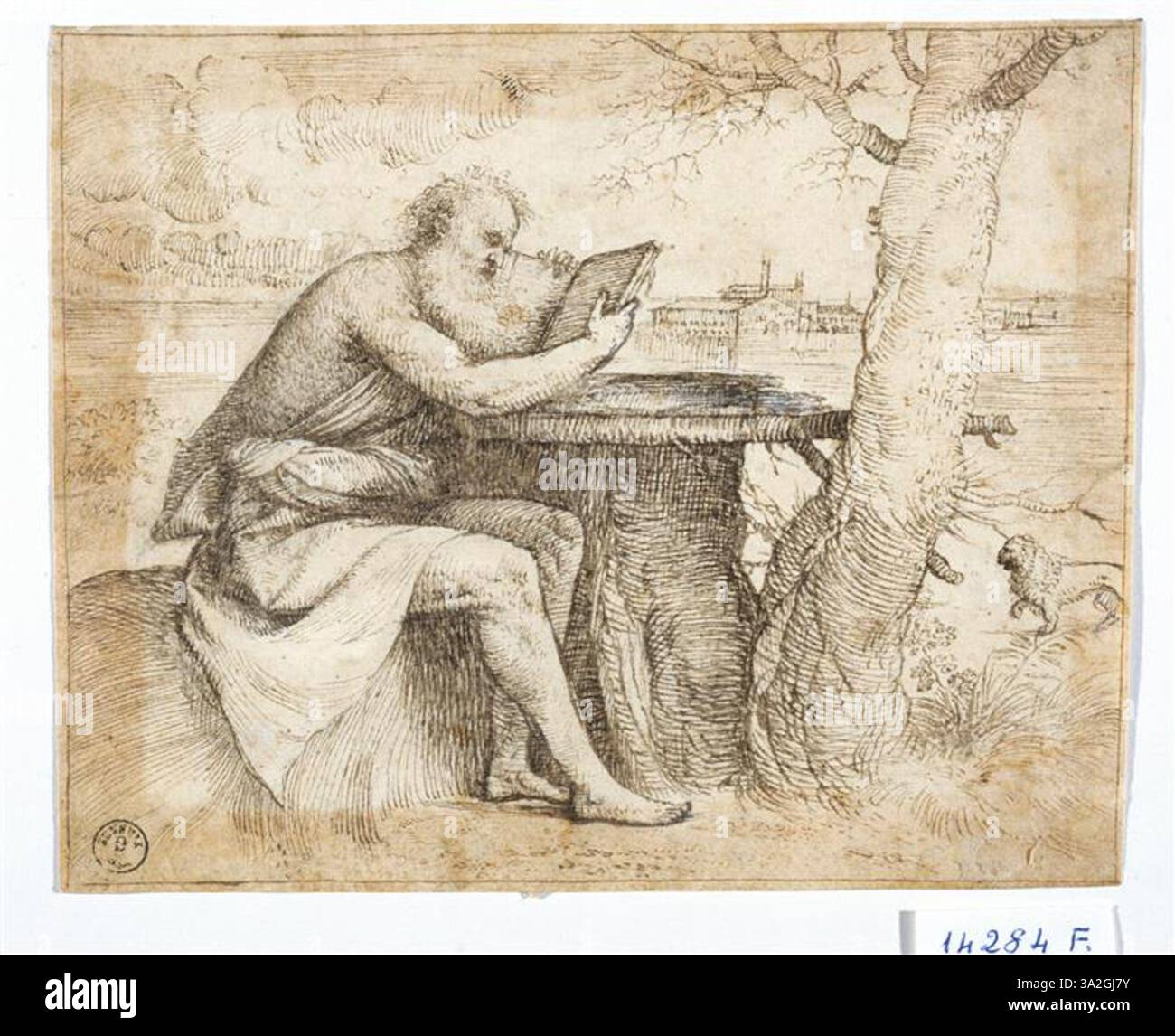 This painting by Titian depicts Saint Jerome in the wilderness ...