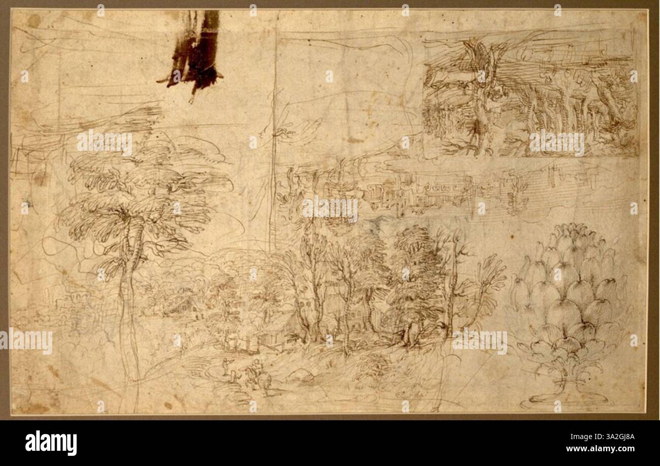 This work by Veronese includes three landscape studies, two with ...