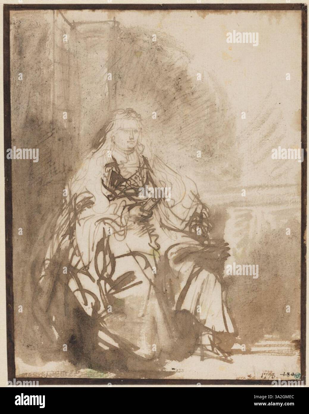 This study for the etching 'The Great Jewish Bride' depicts Esther, a ...