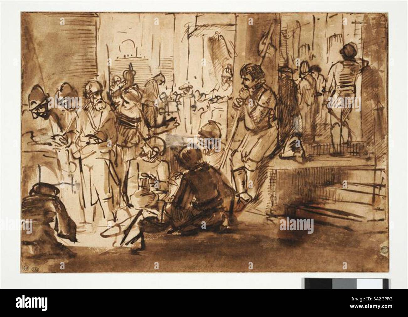 This painting illustrates the biblical moment of St. Peter’s denial of ...