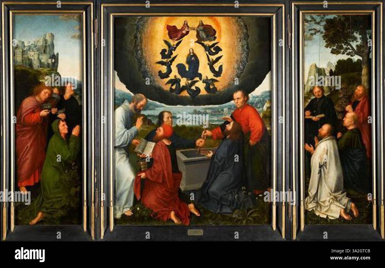 Adriaen Isenbrandt's 'Assumption' (1520) depicts the Virgin Mary being taken into heaven ...