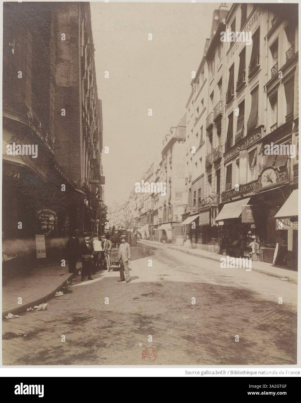 This image by Eugène Atget depicts Rue Montorgueil as seen from Rue ...