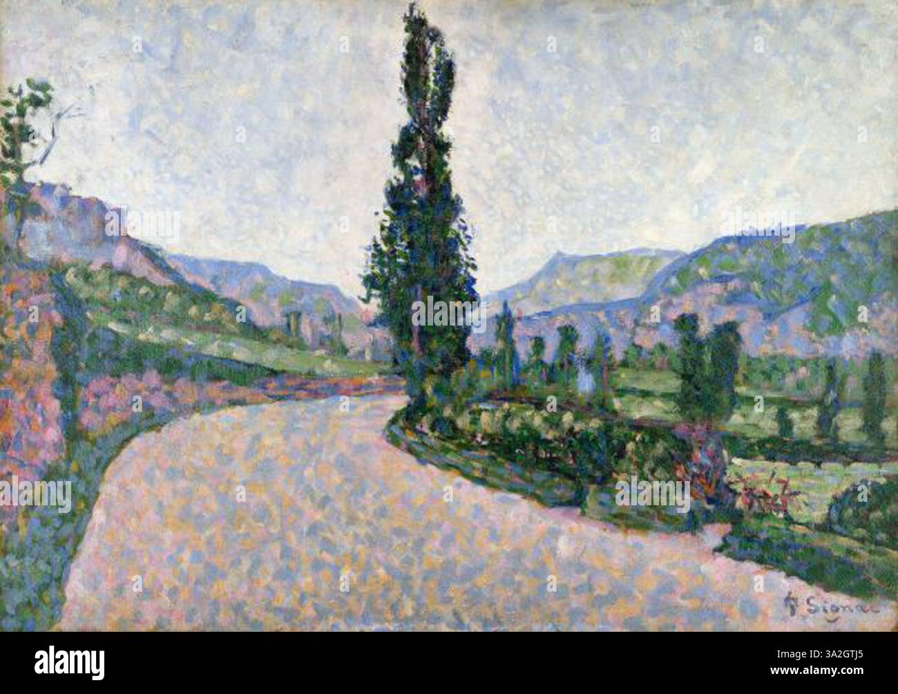 'Comblat-le-Château. Le peuplier' by Signac depicts a tree in a rural ...