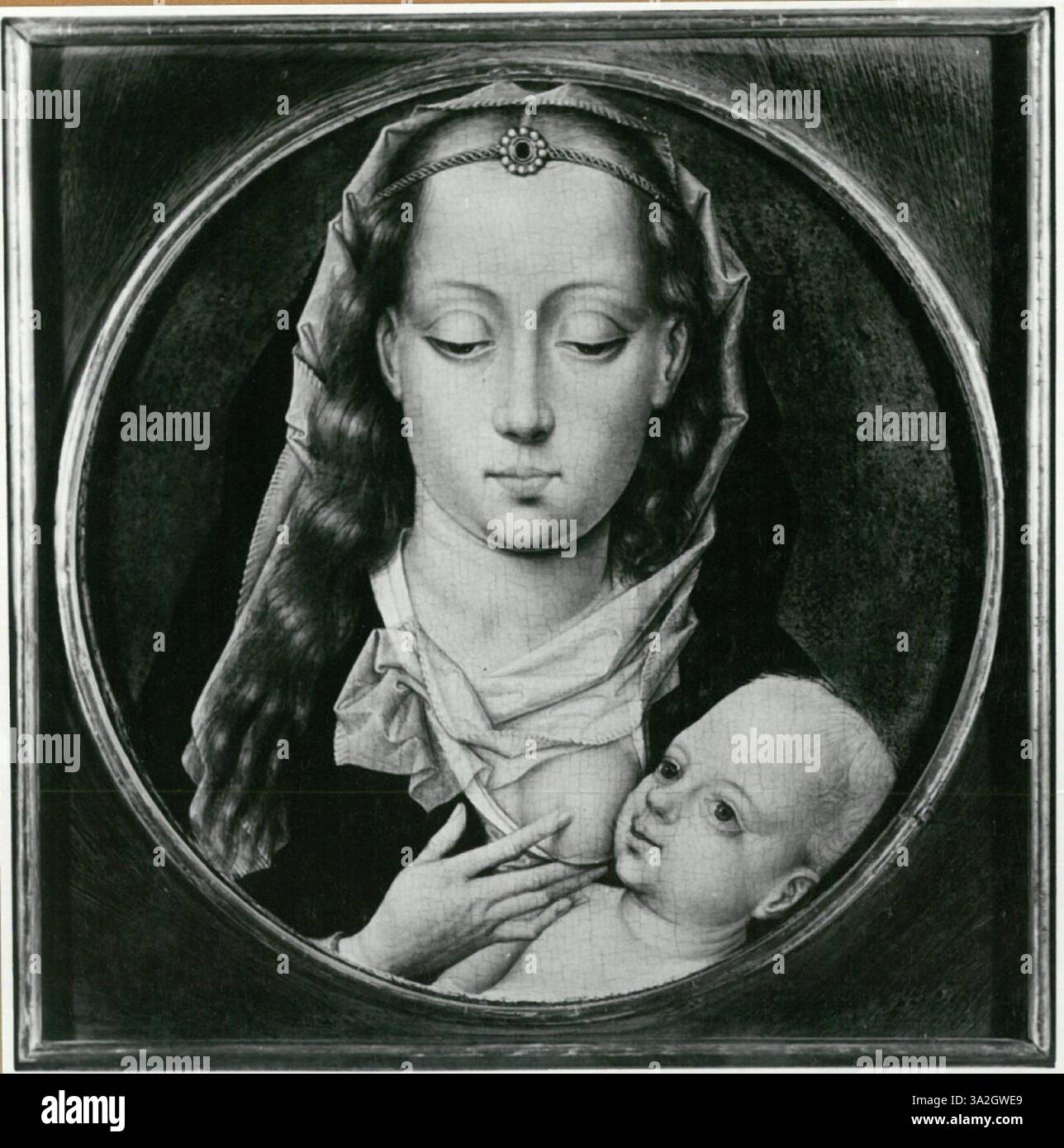 This artwork by Rogier van der Weyden shows the Virgin Mary nursing the ...
