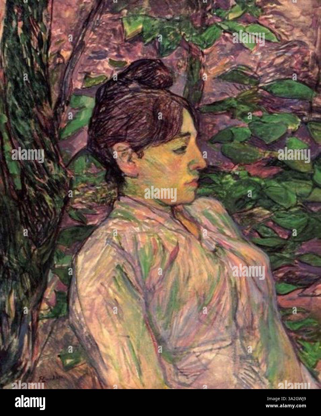 This piece, 'Femme Assise de Profil', presents a woman seated in ...