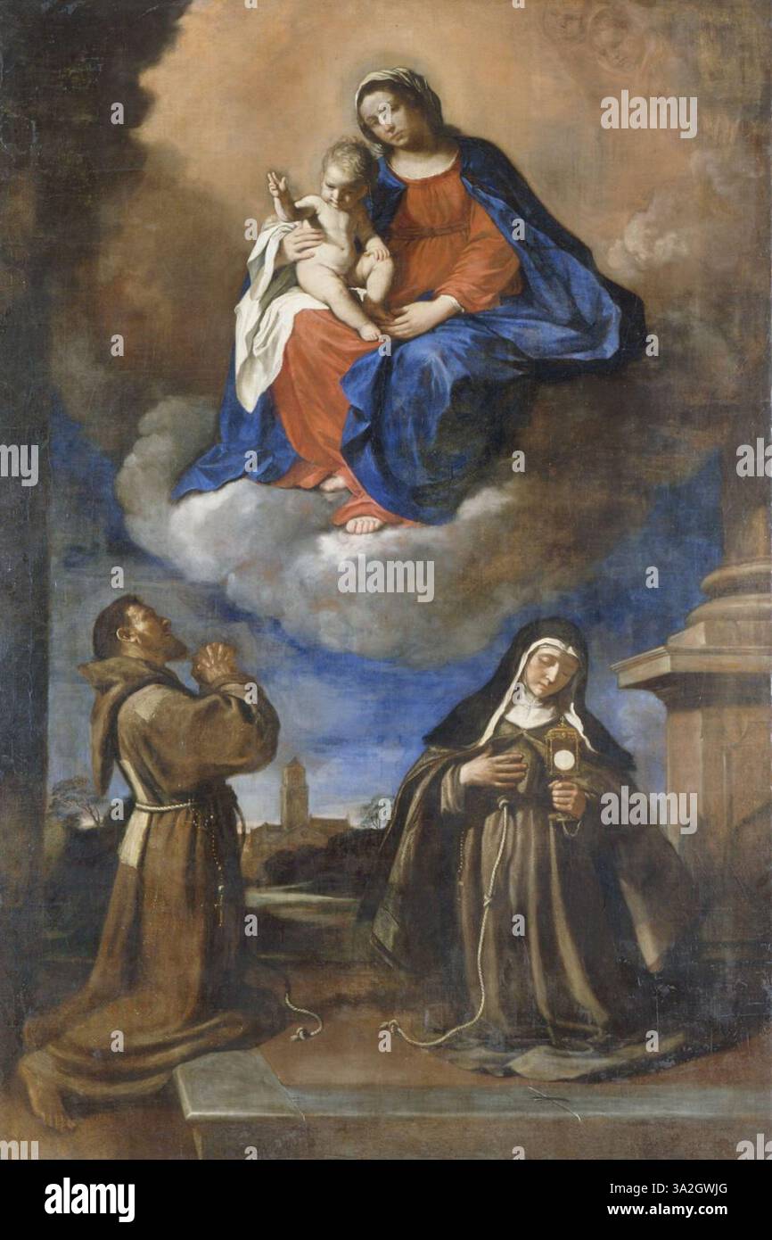 Guercino’s 1641 painting of the Madonna and Child in glory with Saints Francis and Clare ...