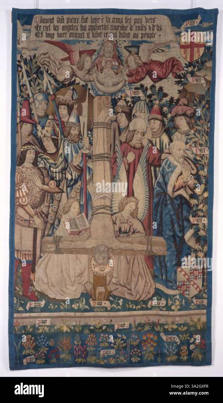 This mural by Robert Campin, *The Crucifixion of Saint Peter*, captures ...