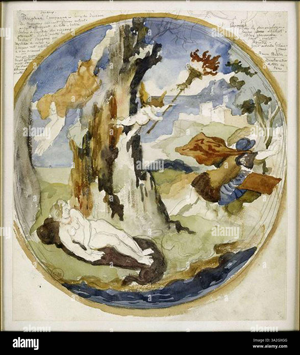 'Suicide d'Aesacus' by Gustave Moreau shows the mythological figure Aesacus in a moment of ...