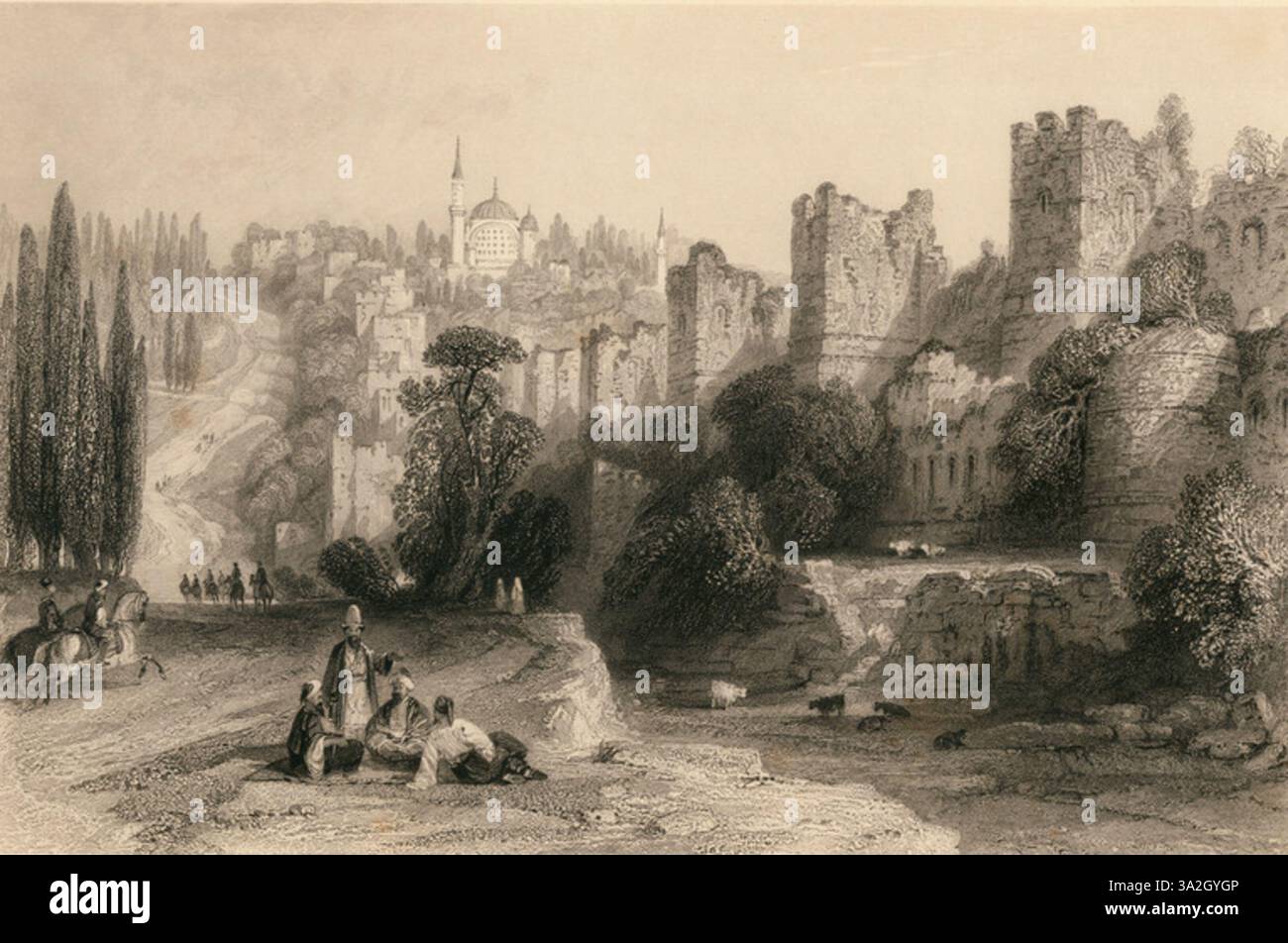 This 1836 illustration by Robert Walsh and Thomas Allom depicts the ...