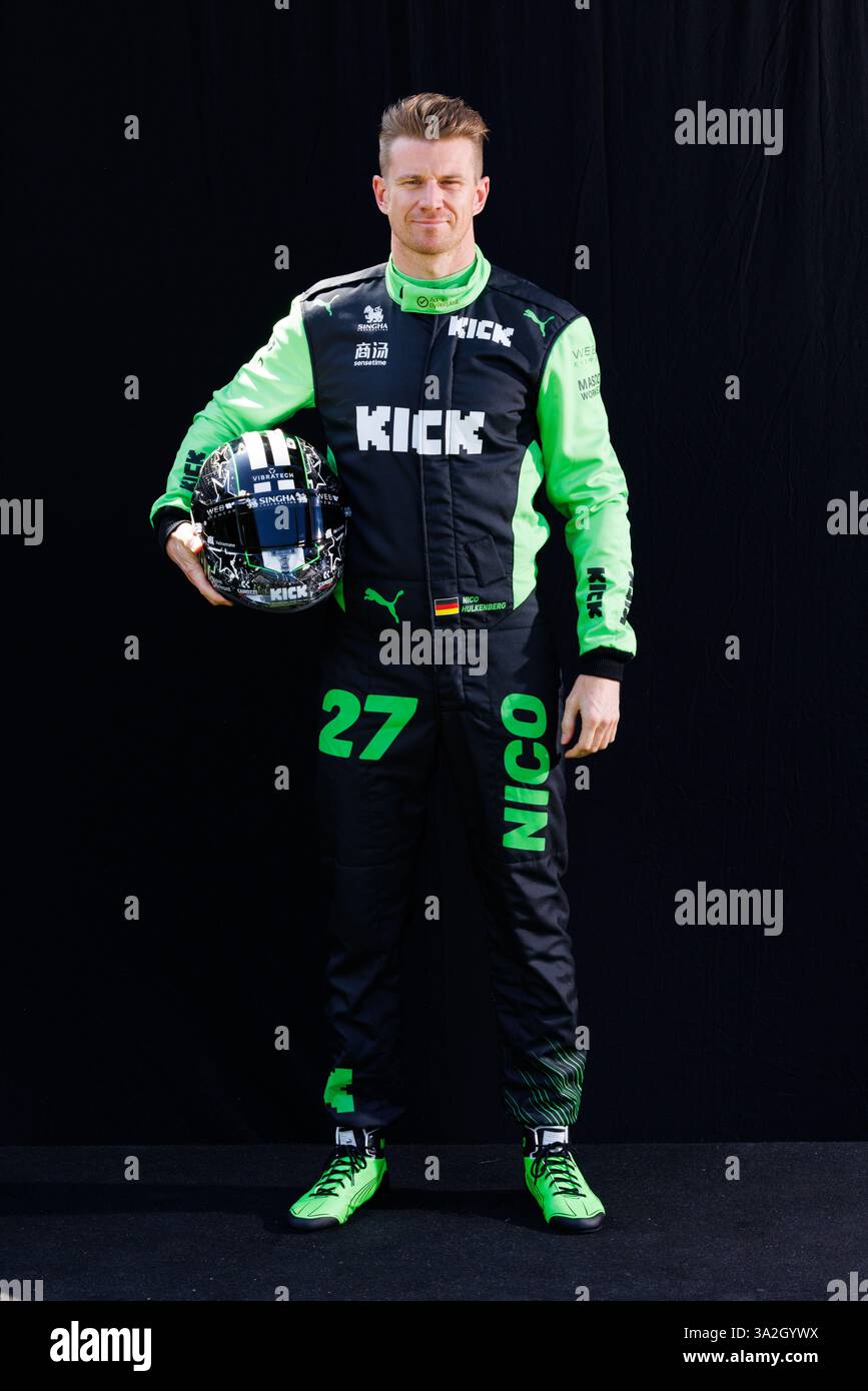 Nico Hulkenberg of Germany and the Kick Sauber Team poses for his ...