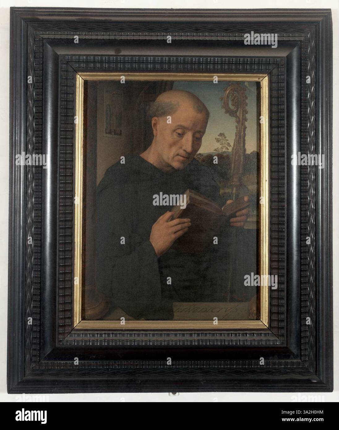 This left-wing panel by Hans Memling portrays Saint Benedict of Nursia ...