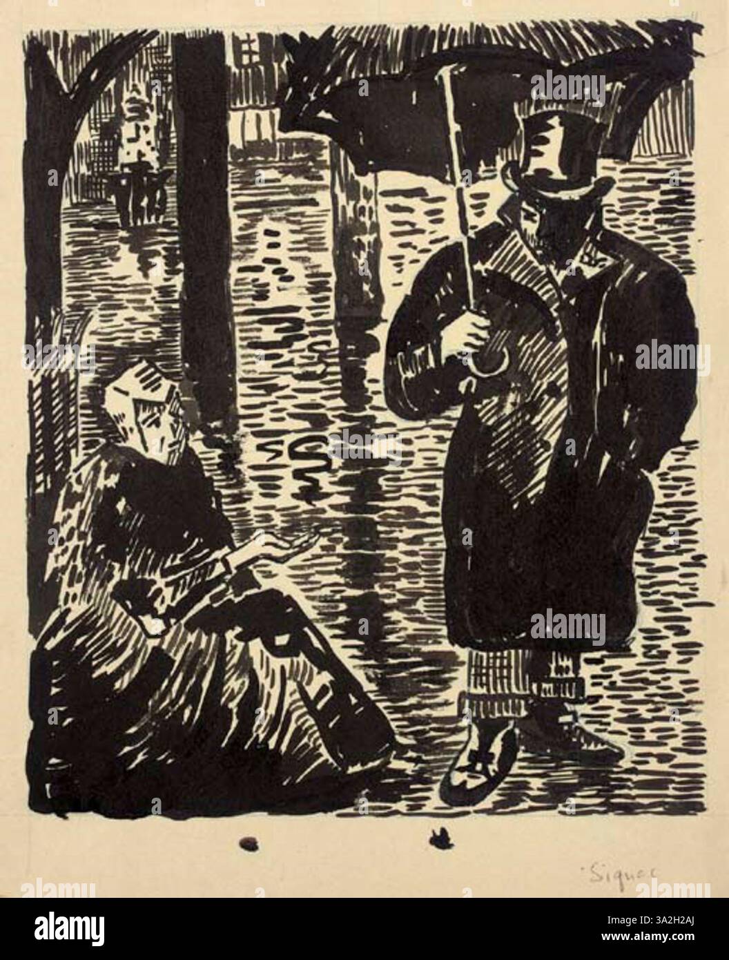 Paul Signac’s circa 1895 painting 'La mendiante' presents a woman ...