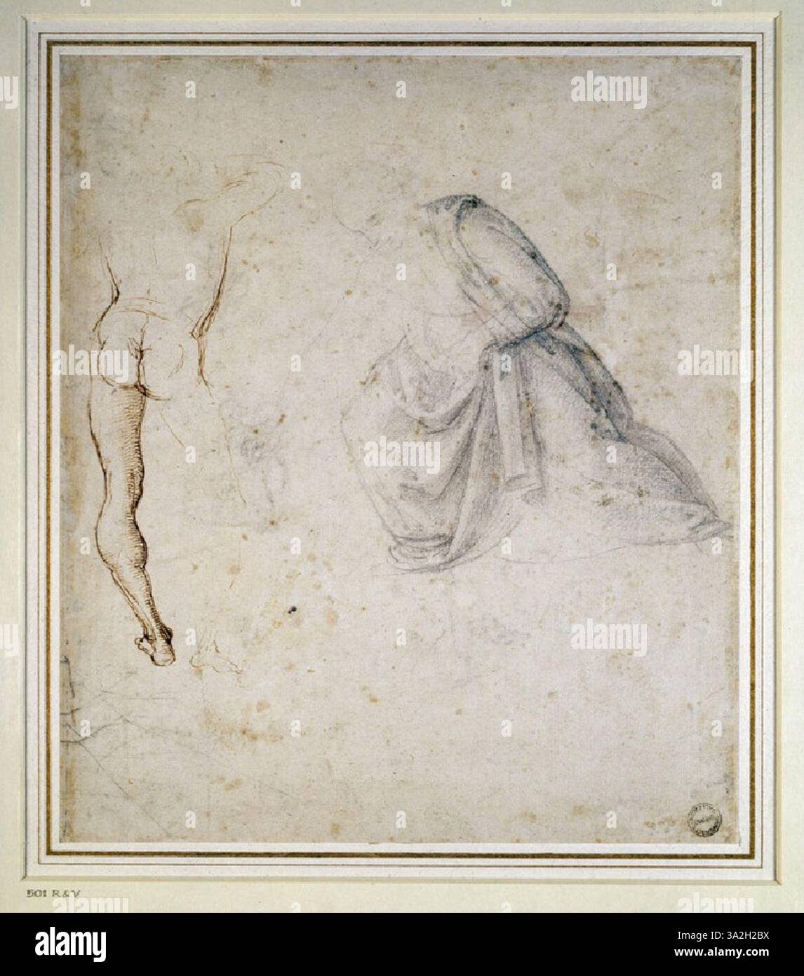 This drawing by Raphael shows the back view of a standing man alongside ...