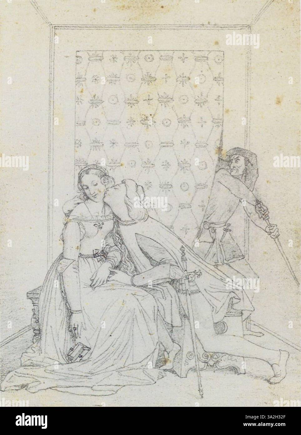 This work by Jean-Auguste-Dominique Ingres, titled Paolo et Francesca ...