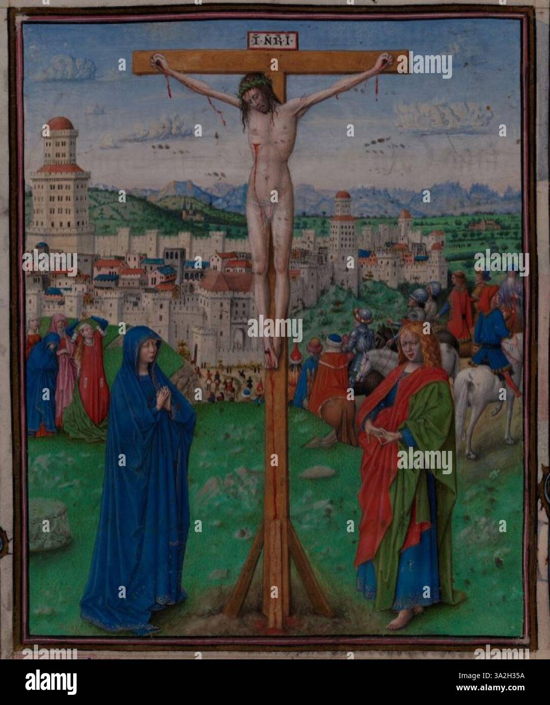This work, part of the Hours of Milan-Turin, depicts the Crucifixion of ...