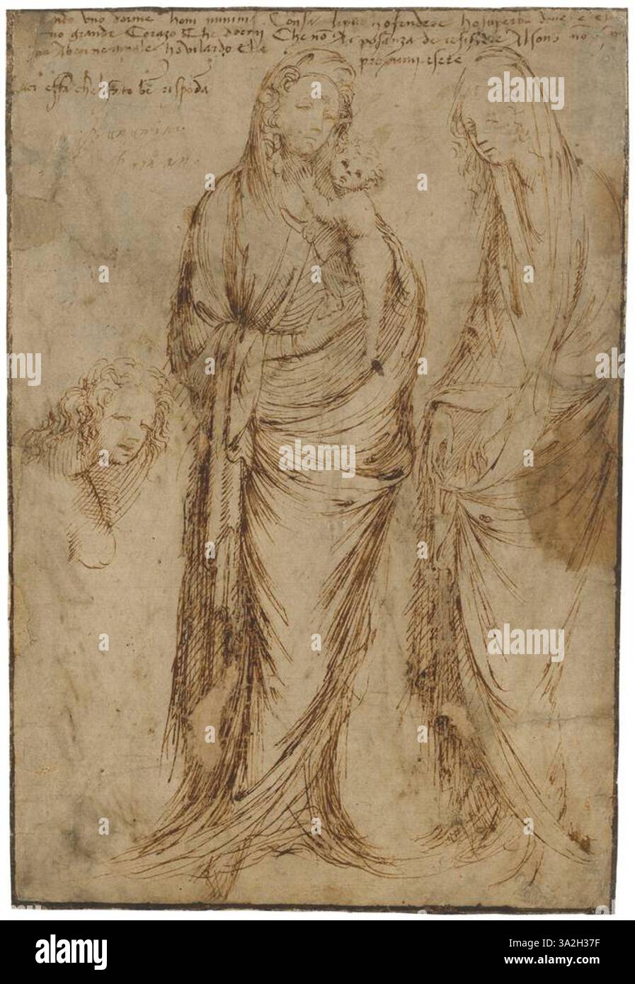 'Drei Frauen und ein Kind (recto), C 125' by Stefano da Verona, dated ...