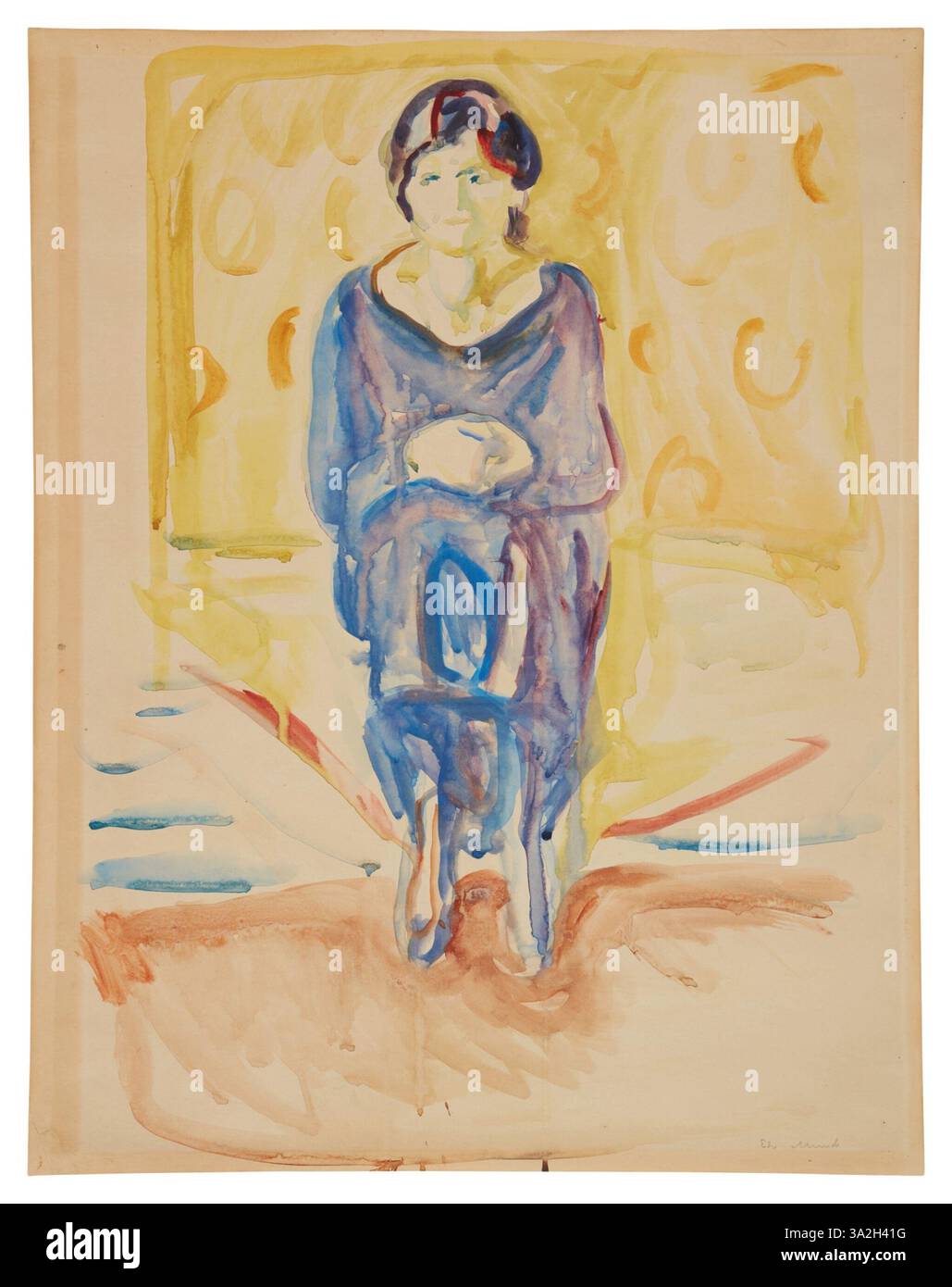 'Seated Woman' by Edvard Munch, created between 1920 and 1925, is a ...