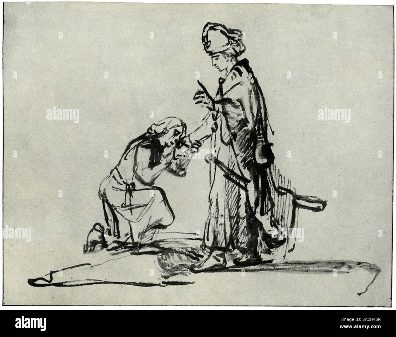 This drawing, Benesch 1025, illustrates Rembrandt's ability to depict ...