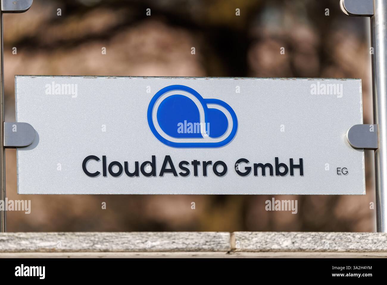 09 March 2025, Bavaria, Munich: The logo of CloudAstro GmbH can be seen at the company's ...