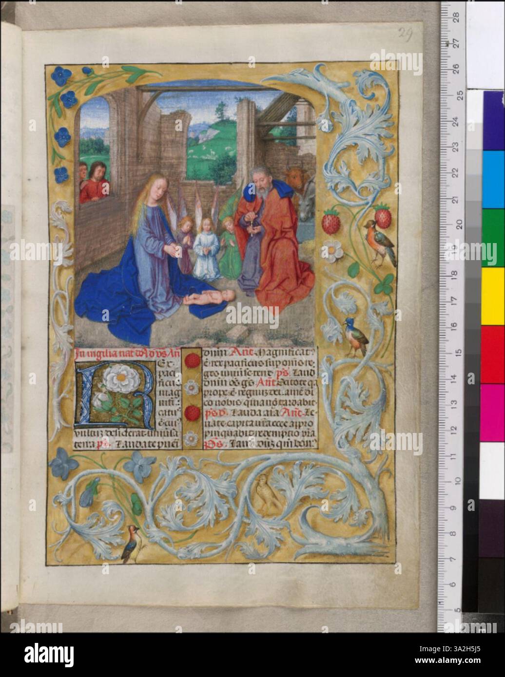 This folio from a manuscript by Gerard David showcases intricate ...