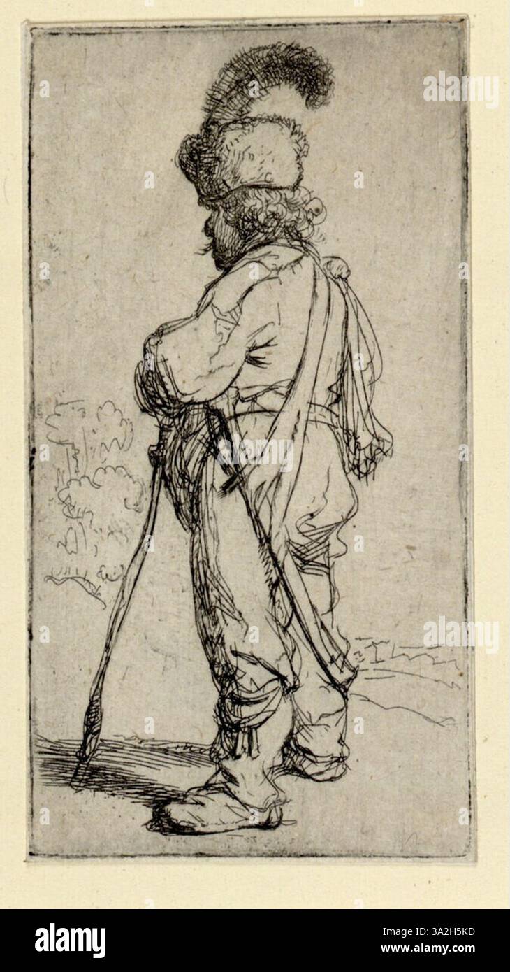 This artwork by Rembrandt highlights his distinctive technique of ...