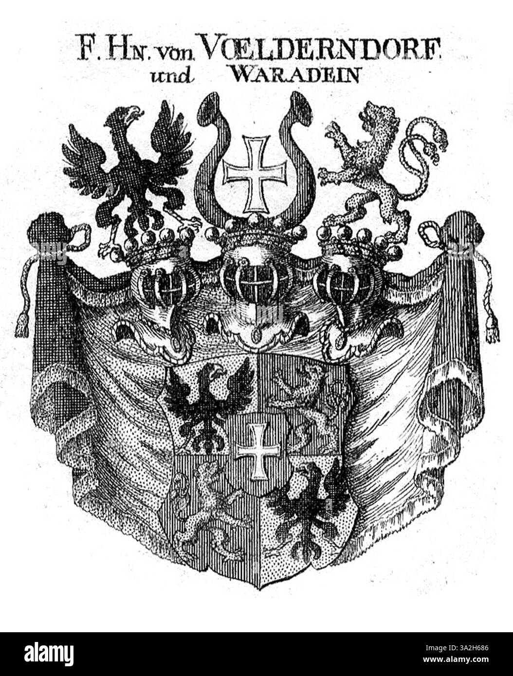 The coat of arms for the Freiherren von Voelderndorf and Waradein ...
