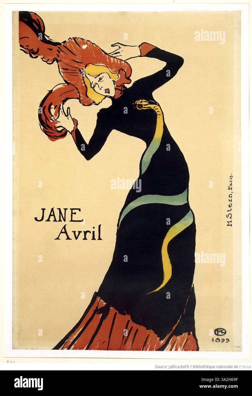 This portrait of Jane Avril, the famous French can-can dancer, captures ...