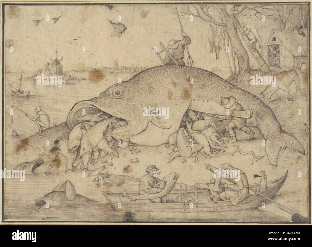 'The Big Fish Eat the Small' by Bruegel is a moral allegory, using the ...