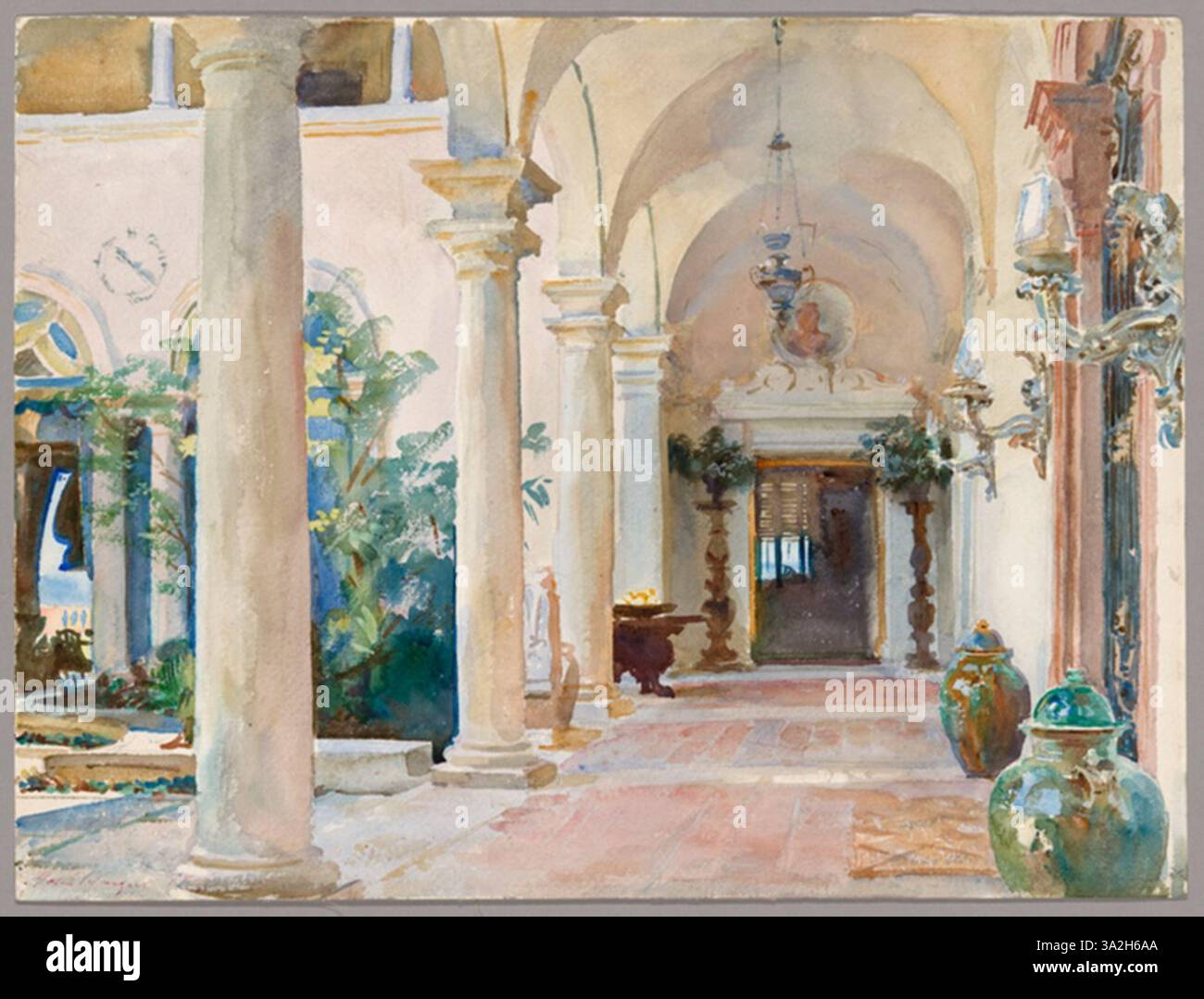 'The Loggia, Vizcaya' by John Singer Sargent, painted in 1917, features ...