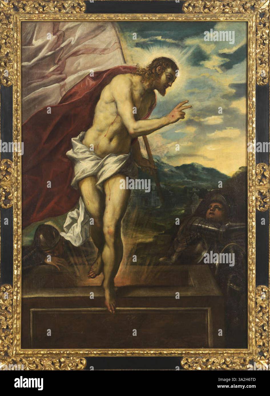 This depiction of the risen Christ emphasizes the dramatic nature of ...