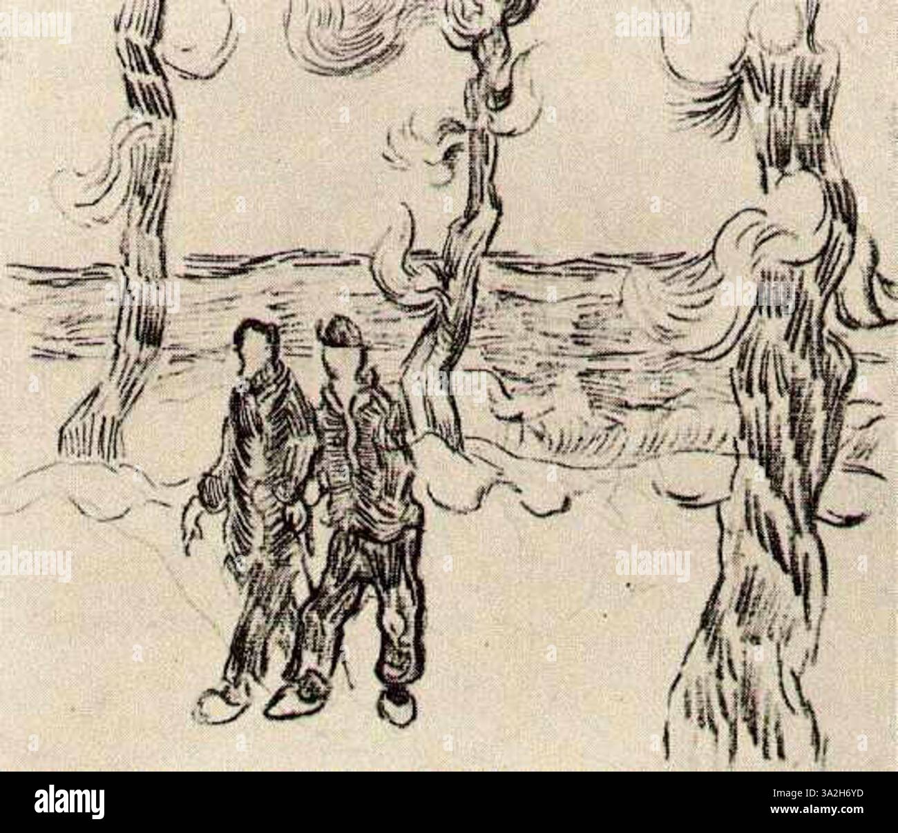 An emotional painting by Vincent van Gogh, featuring his characteristic ...