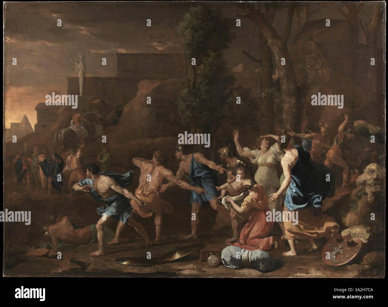 The painting portrays the rescue of the young King Pyrrhus, capturing a ...