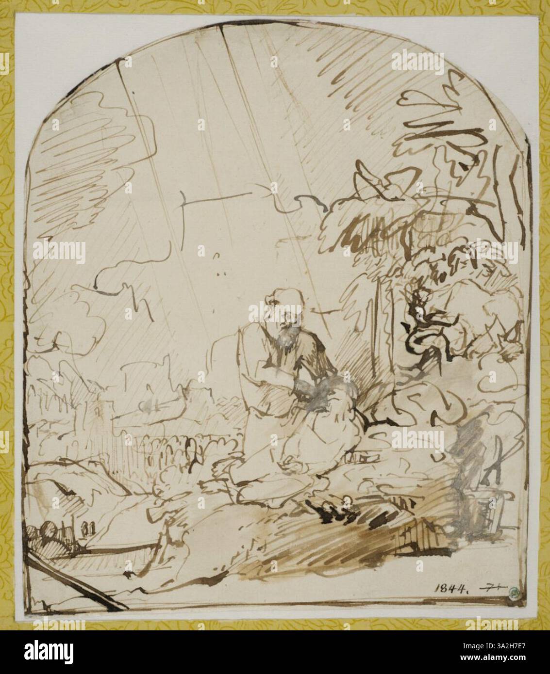 This work, attributed to Rembrandt’s circle, depicts the biblical scene ...