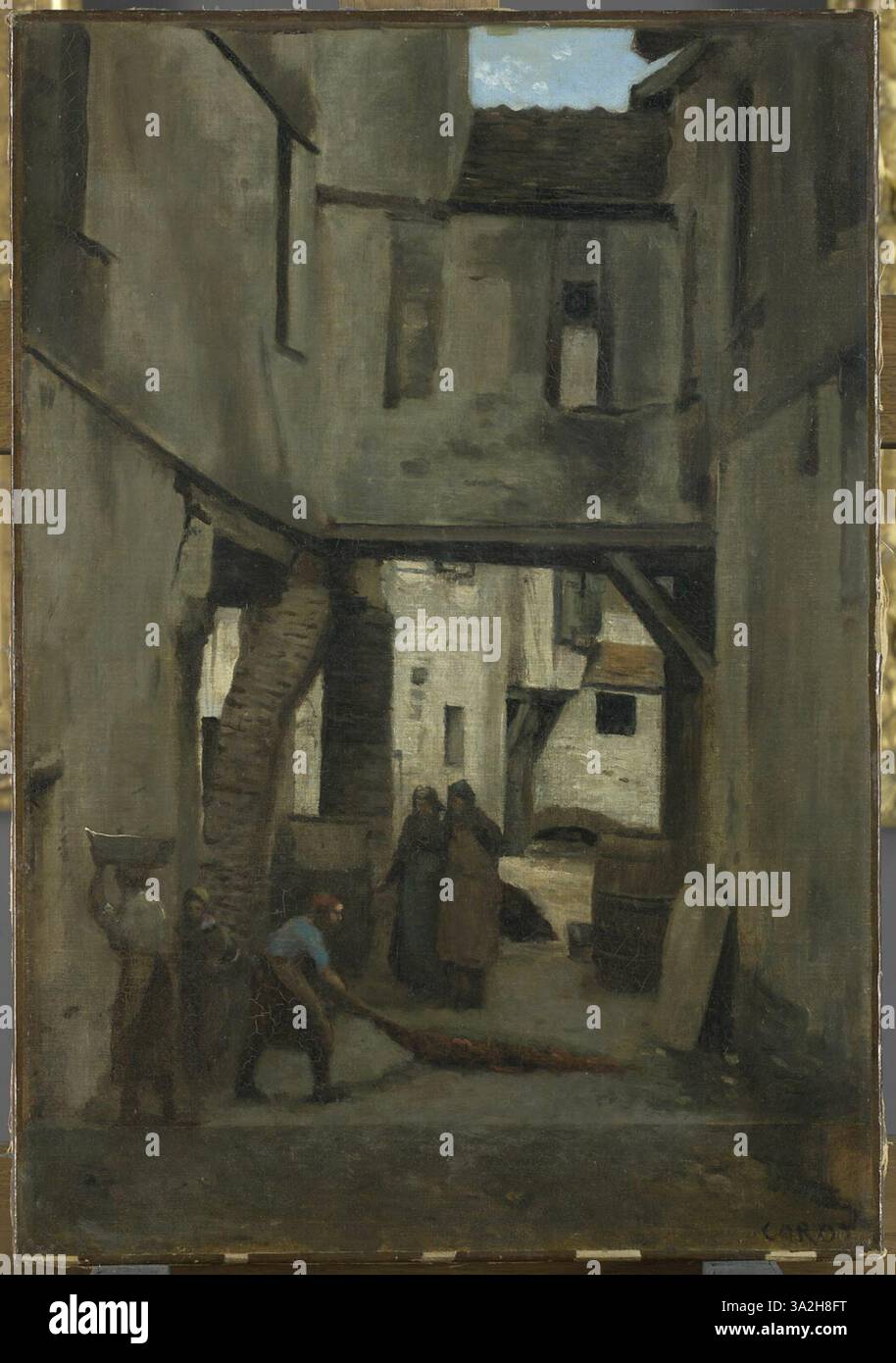 'Les Tanneries de Mantes' depicts the tannery industry in the town of ...
