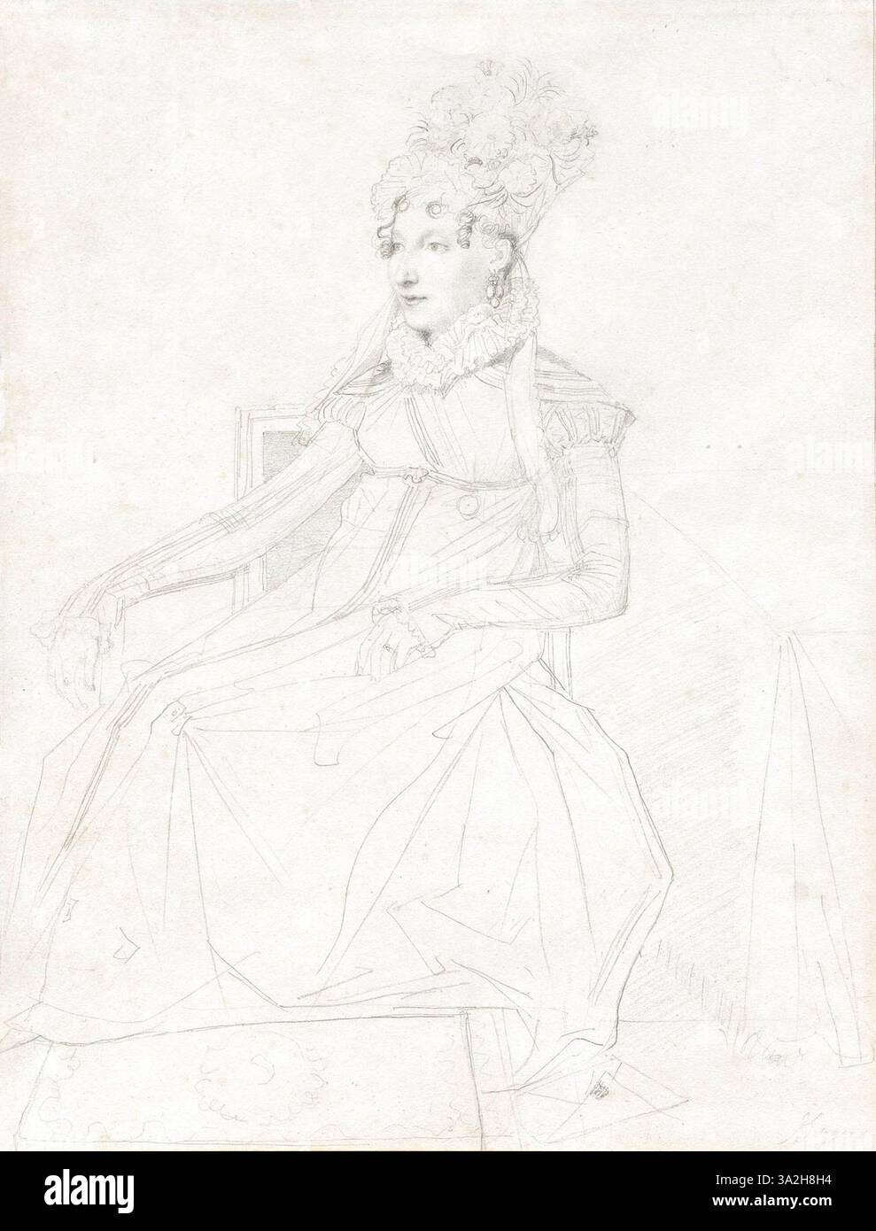 This portrait by Jean-Auguste-Dominique Ingres depicts Queen Caroline ...