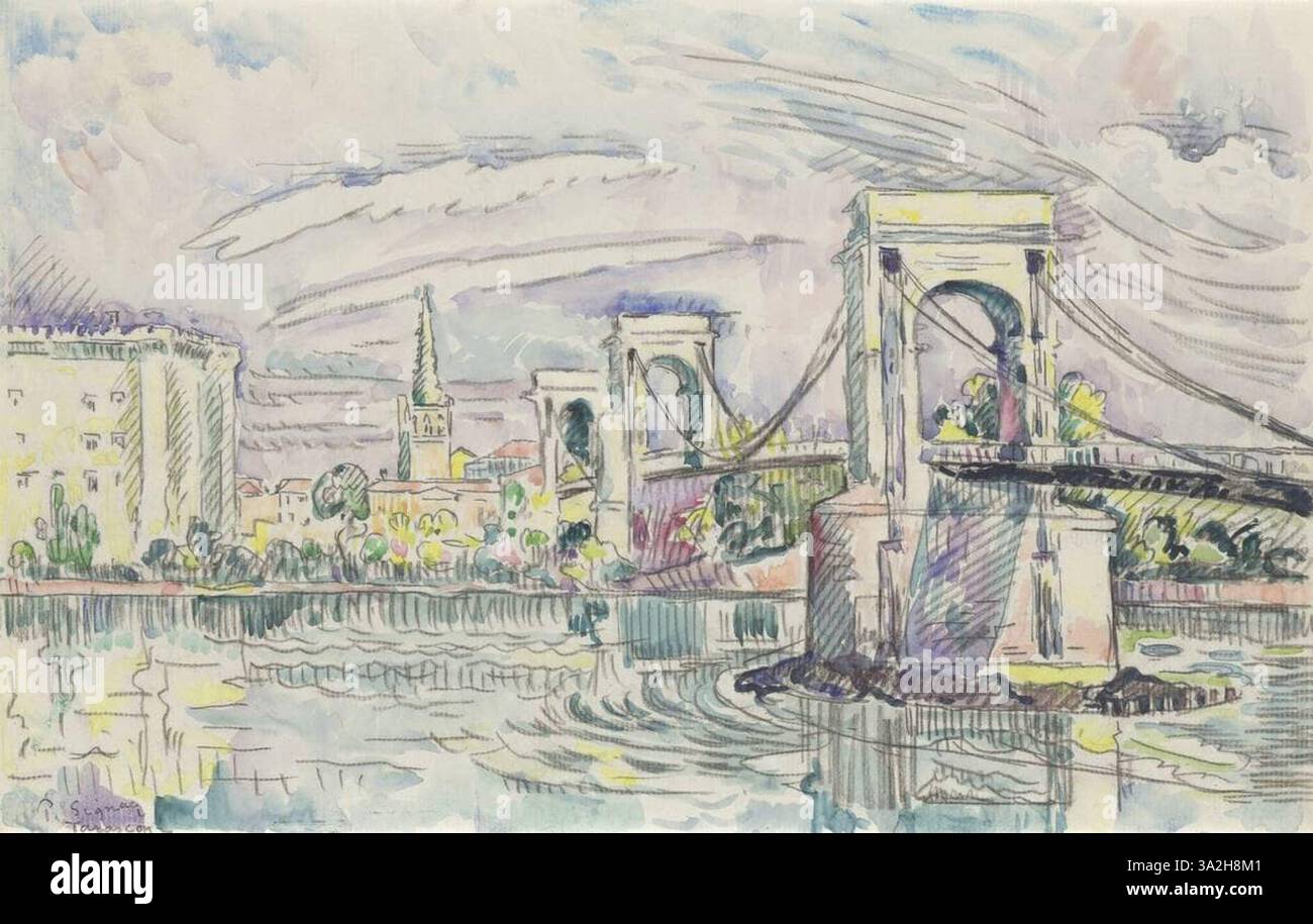 'Le pont Beaucaire à Tarascon' by Paul Signac depicts the Beaucaire ...