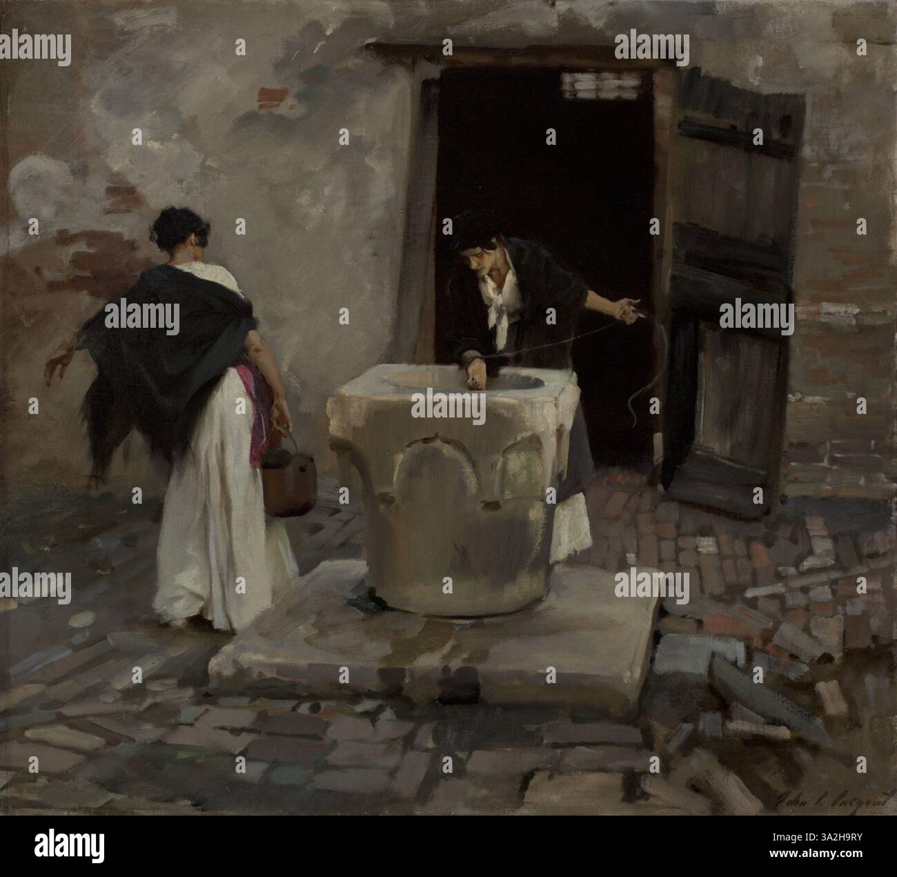 *Venetian Water Carriers*, painted by John Singer Sargent between 1880 and 1882, depicts the ...