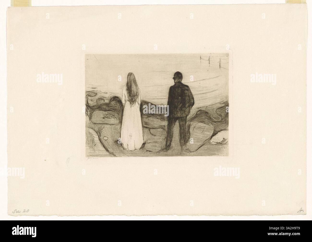 'The Lonely Ones' series by Munch presents two figures surrounded by ...